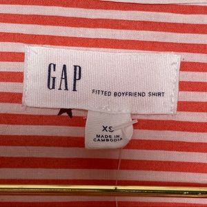 GAP | Tops | Gap Star Pink Stripe Fitted Boyfriend Shirt Small | Poshmark
